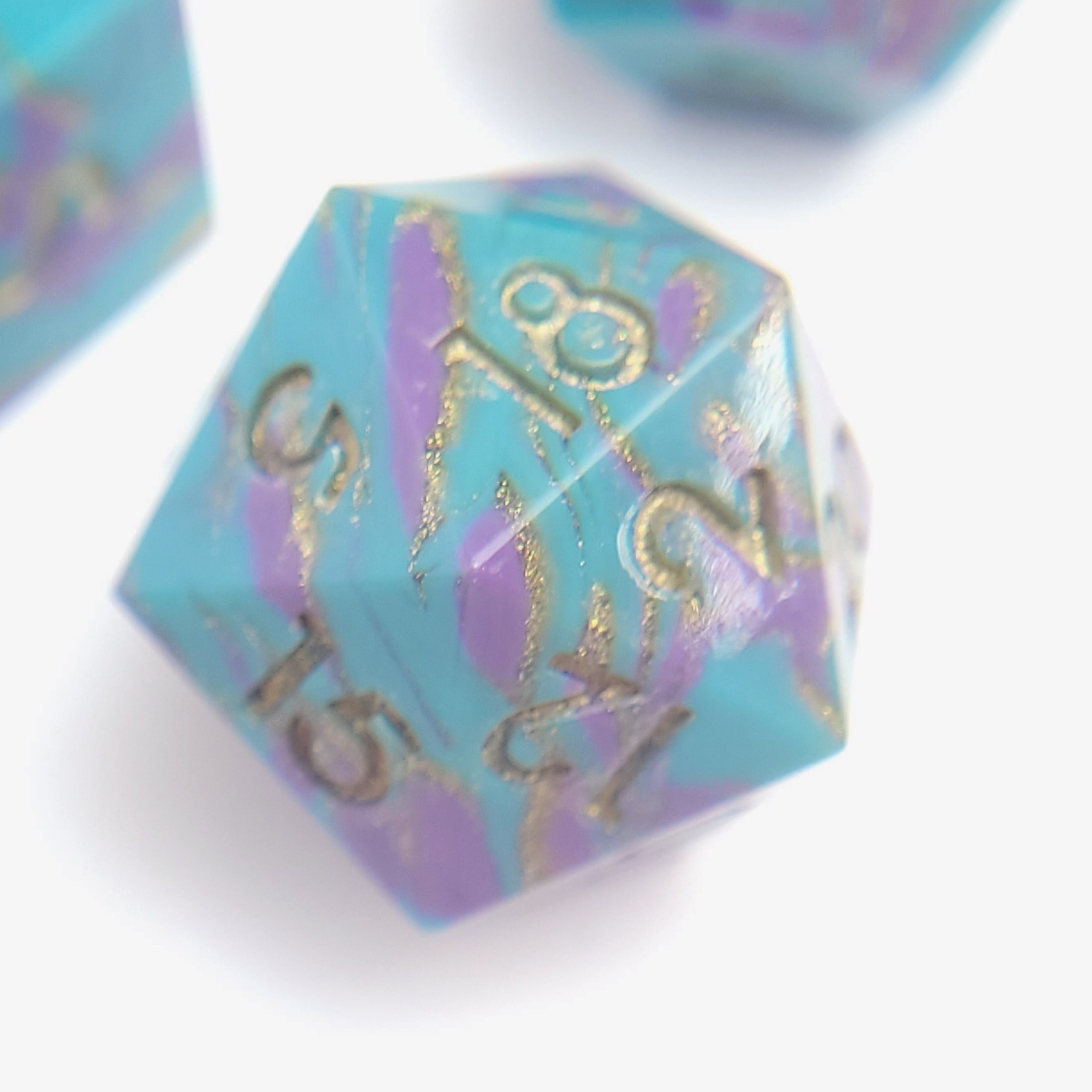 Handmade Dice Set, 7 Piece Dice Set, Caltrop D4, Pen & Paper, Dnd Dice ...