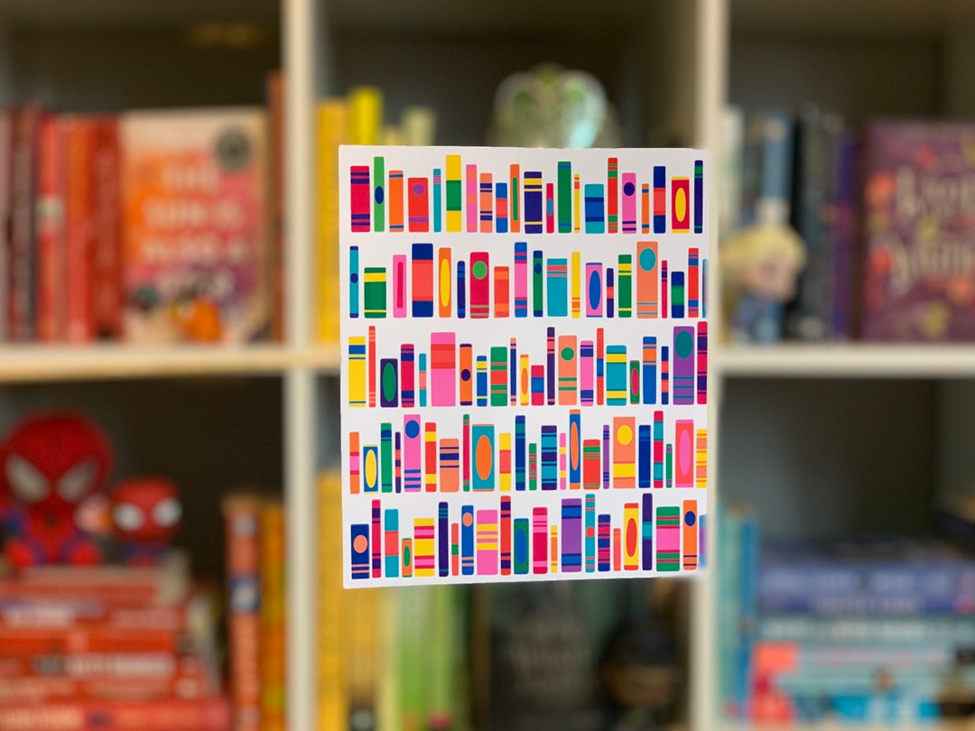 Colorful Book Spine Sticker Sheet Glossy Weatherproof Vinyl Sticker ...