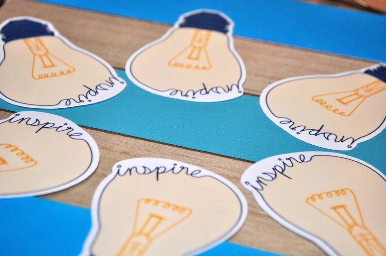 Inspire Light Bulb Glossy Weatherproof Vinyl Sticker | Inspire Sticker ...
