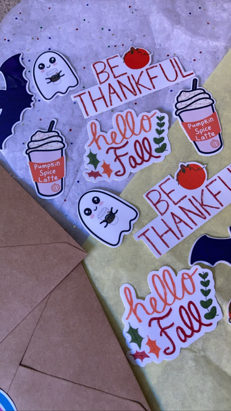 The Fall & Halloween Bundle of Glossy Weatherproof Vinyl Stickers ...