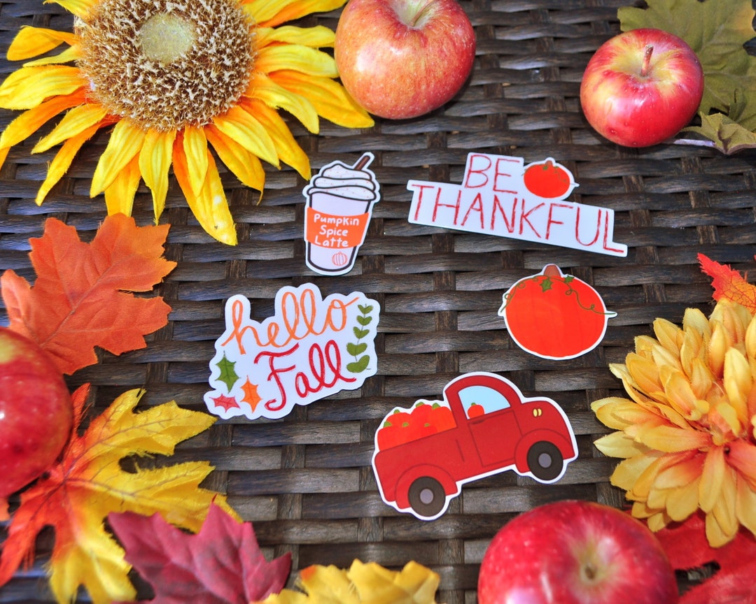 The Fall Bundle of Glossy Weatherproof Vinyl Stickers | Fall Stickers ...