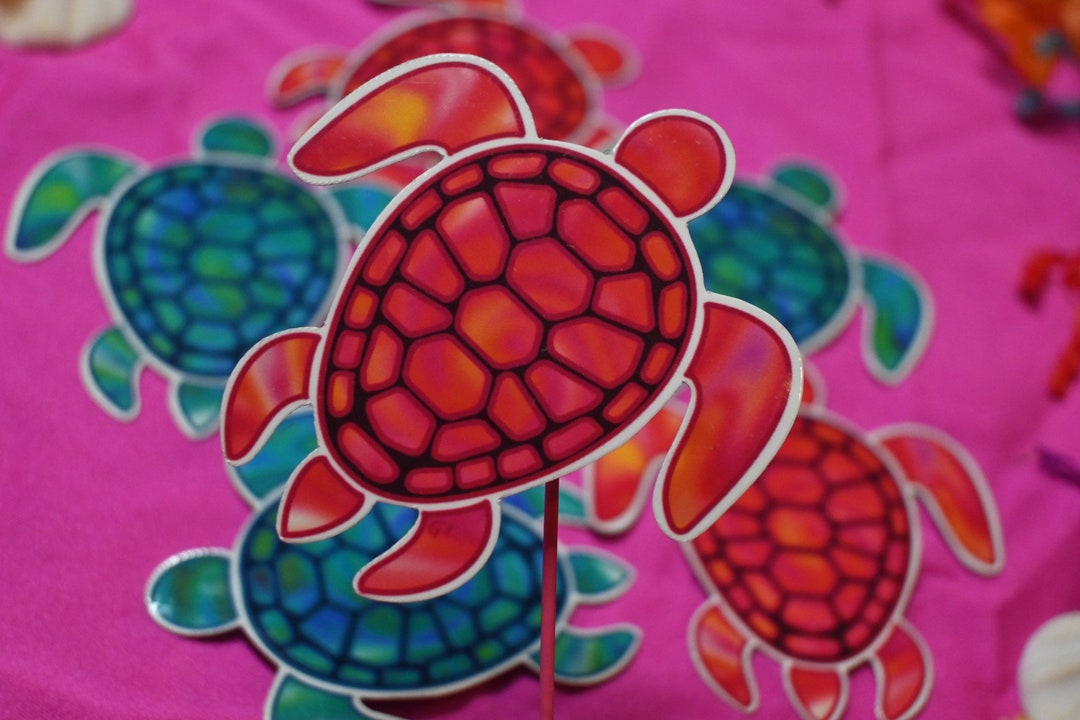 Sea Turtle Glossy Weatherproof Vinyl Sticker | Turtle Sticker | Save ...