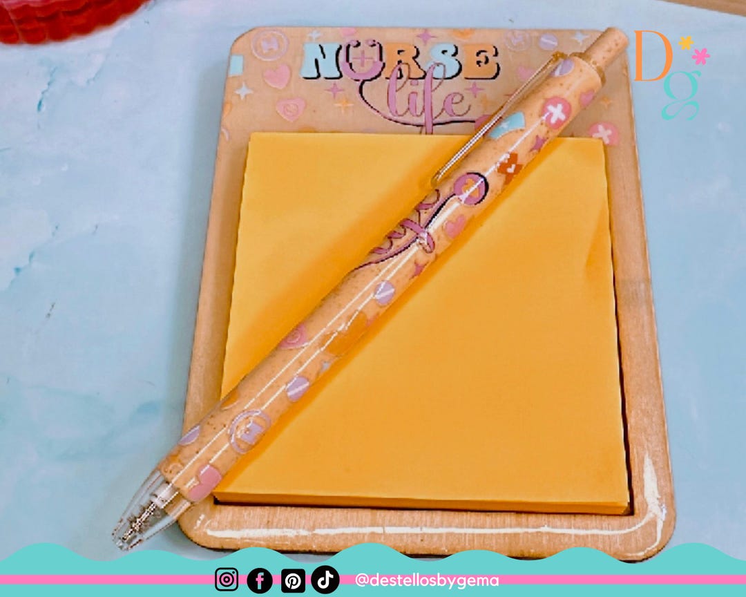 Nurse Themed Wooden Sticky Note Holder, Gift for Nurses, Personalized ...