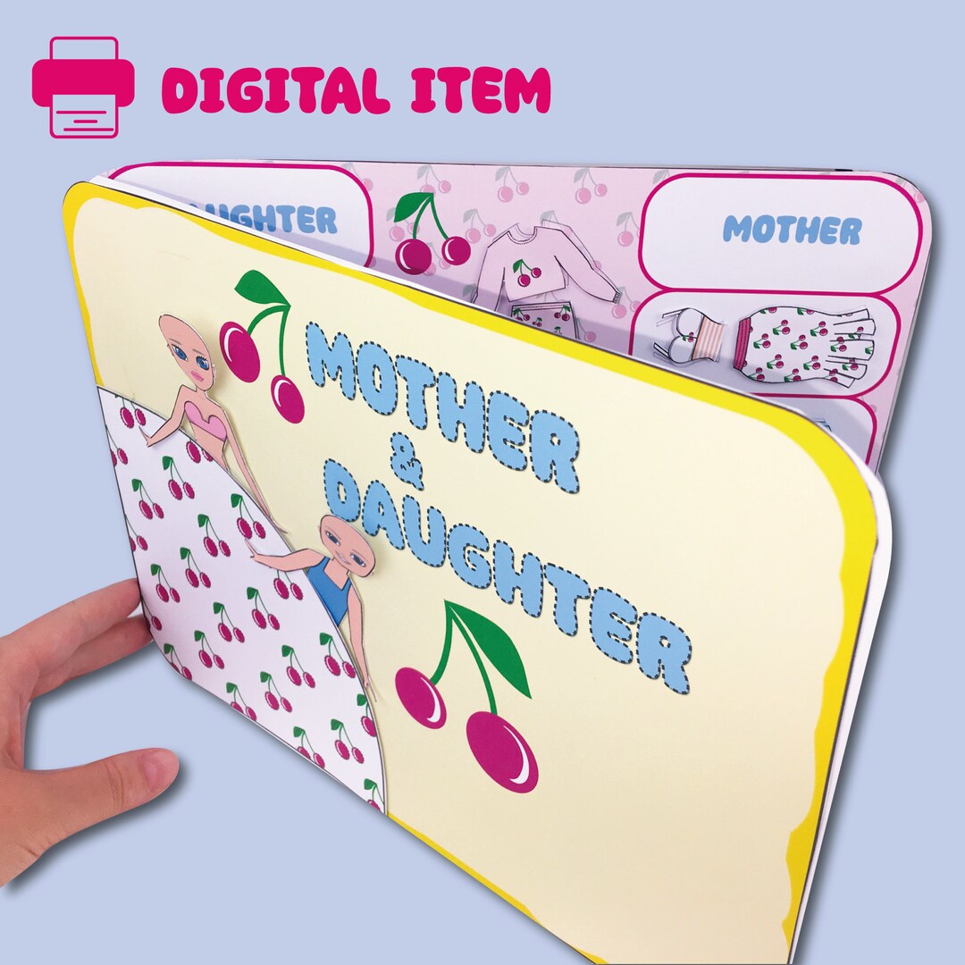 Printable Busy Book: Paper Dolls Mother and Daughter Cherry Dressing Up ...