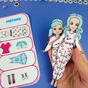 Printable Busy Book: Paper Dolls Mother and Daughter Cherry Dressing Up ...