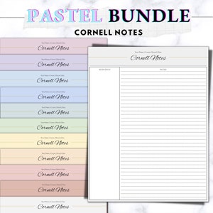 Cornell Notes Pastel Bundle | Aesthetic | Pastel Colors | Google Doc ...
