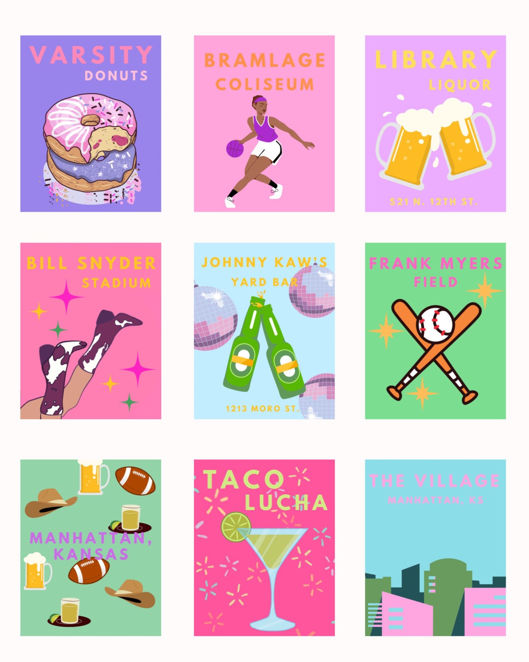 College Preppy Prints: Kansas State - Etsy