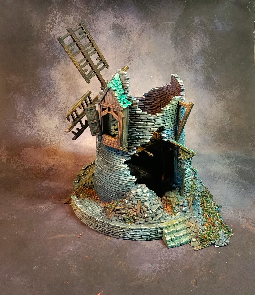 Painted Ruined Windmill - Warhammer - Dnd - Scenery - Etsy