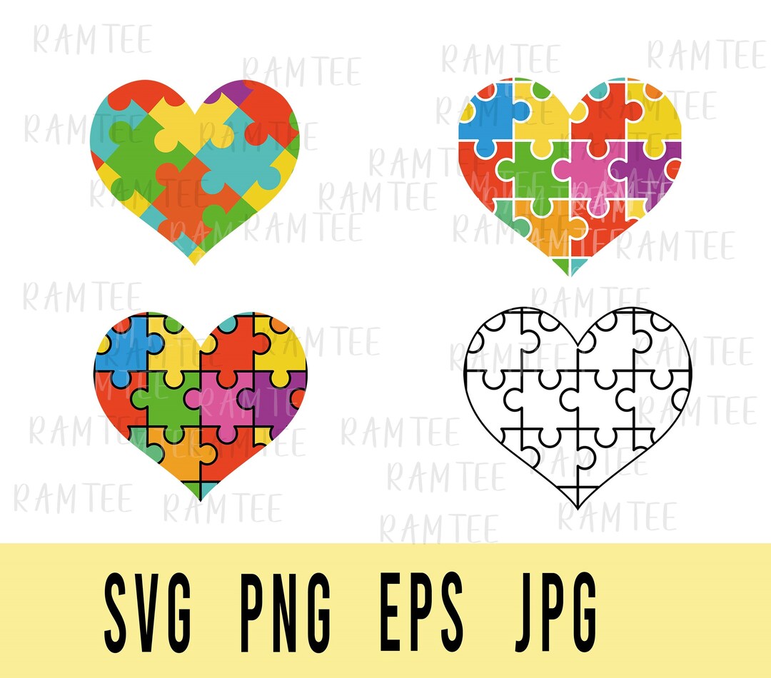 Heart Autism Awareness SVG, Heart Autism Puzzle Svg, Autism PNG SVG ...