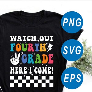 Fourth Grade SVG, 4th Grade Back to School Png, Groovy Retro First Day ...