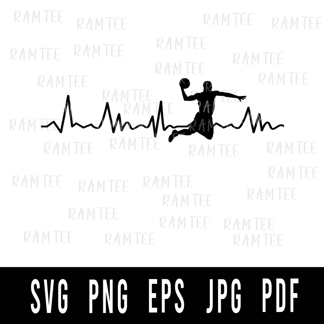 Basketball SVG, Basketball Heartbeat Shirt SVG - Basketball Cut File ...