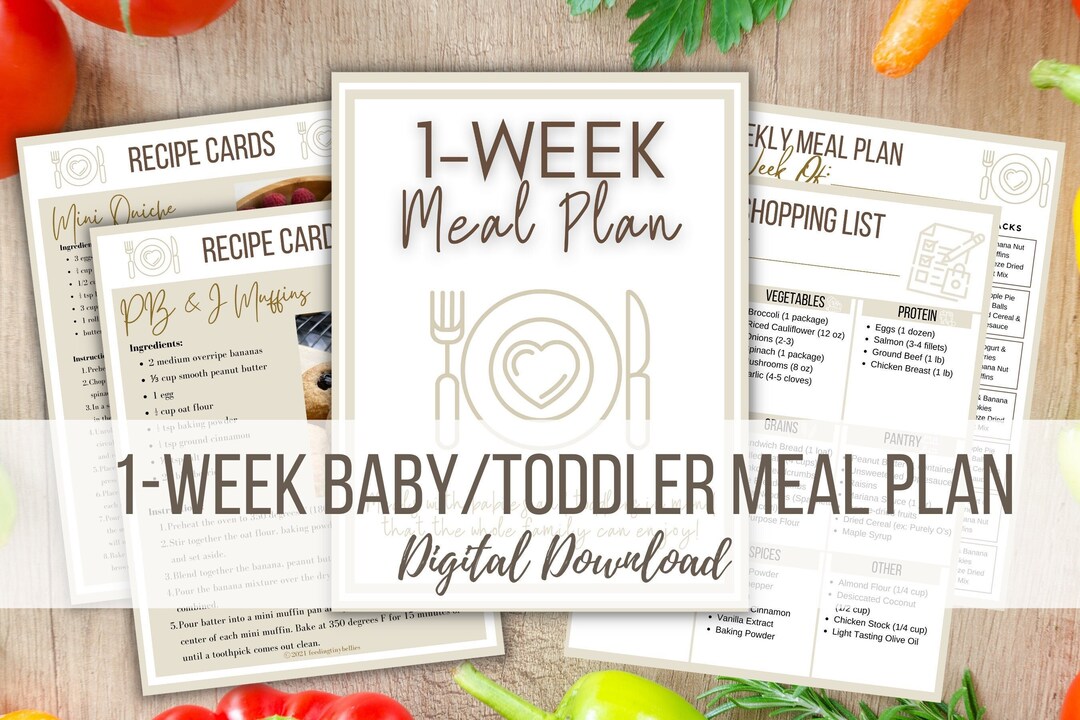 1-week Baby/toddler Meal Plan | Grocery List | Meal Plan Recipe Cards ...