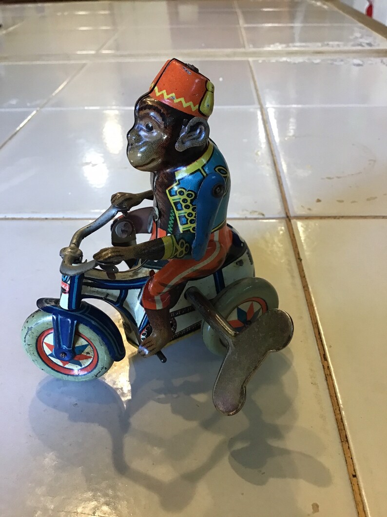 Rare German Wind up Monkey on Tricycle. Marked U.S. Zone - Etsy