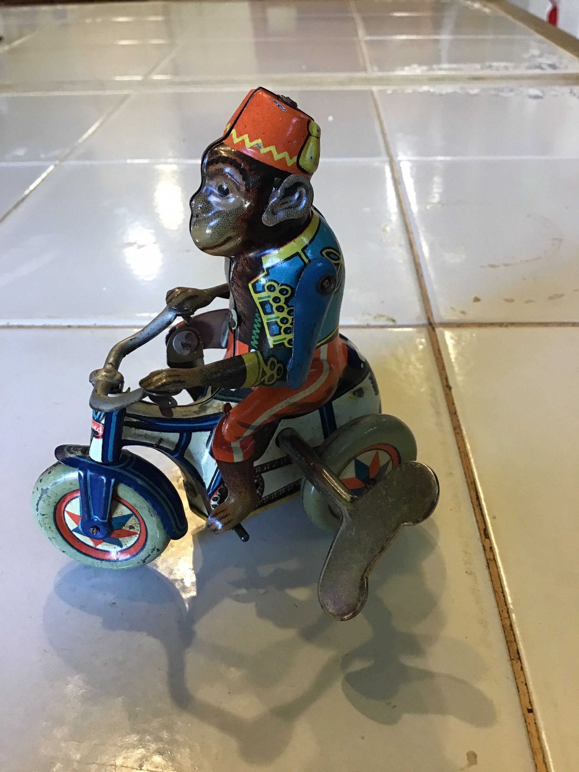 Rare German Wind up Monkey on Tricycle. Marked U.S. Zone | Etsy