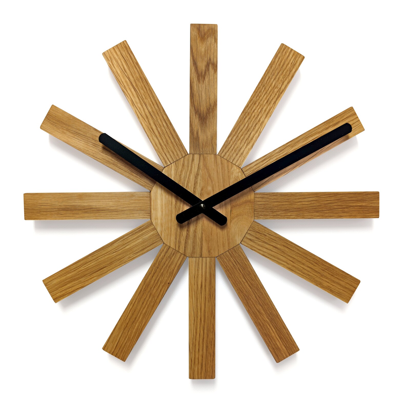 Wall Clock Masterpiece Oak Oiled Design Wooden Clock - Etsy UK
