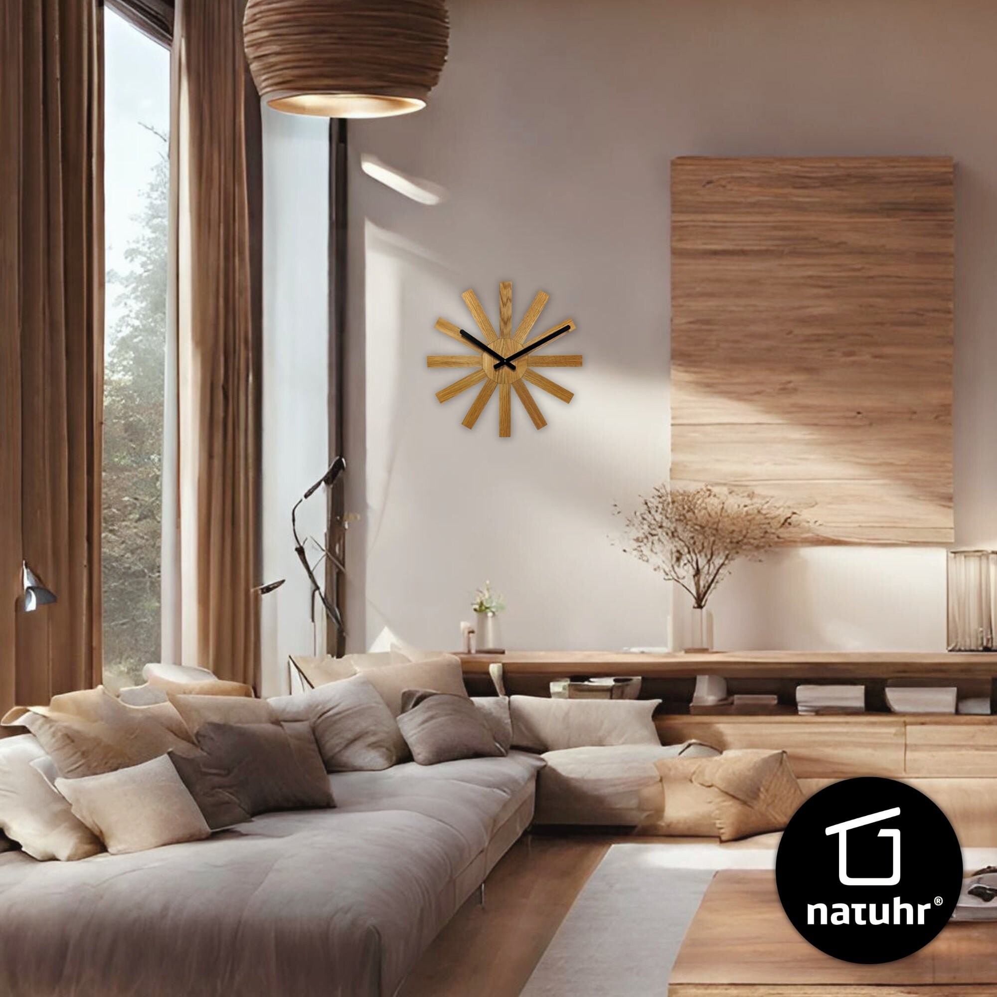 Wall Clock Masterpiece Oak Oiled Design Wooden Clock - Etsy UK