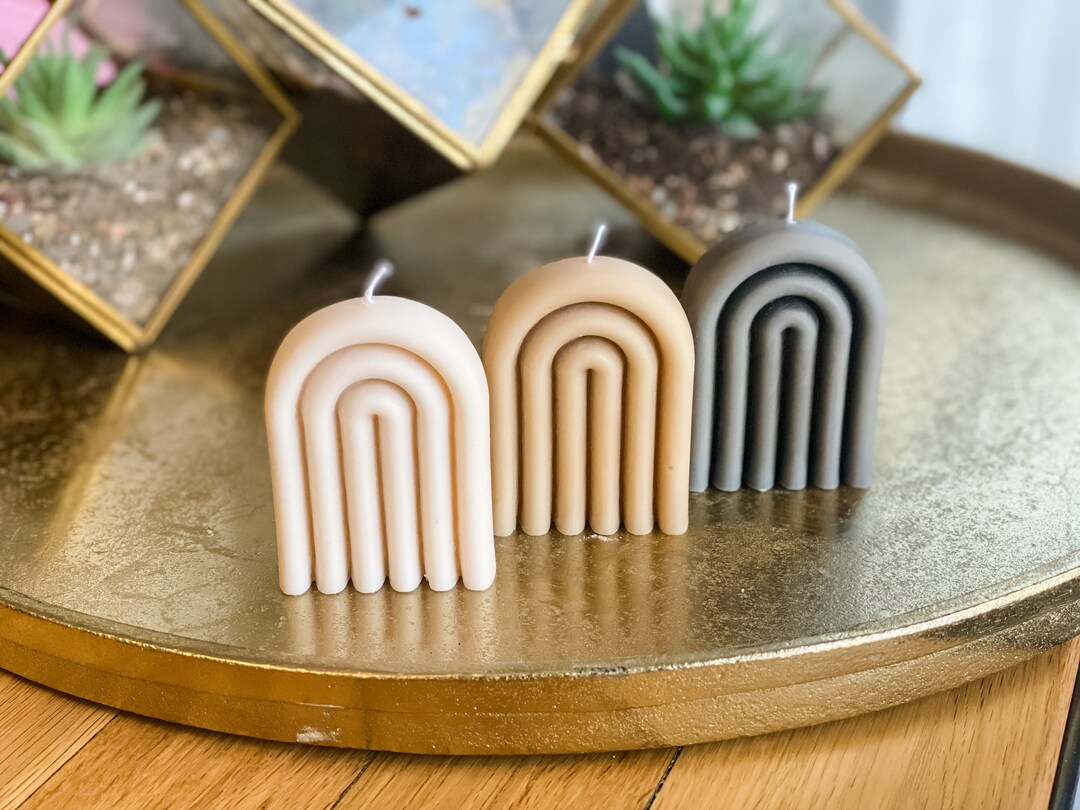 Rainbow Arch Candle - Neutral Colors - Beige - Brown - Black - Red ...