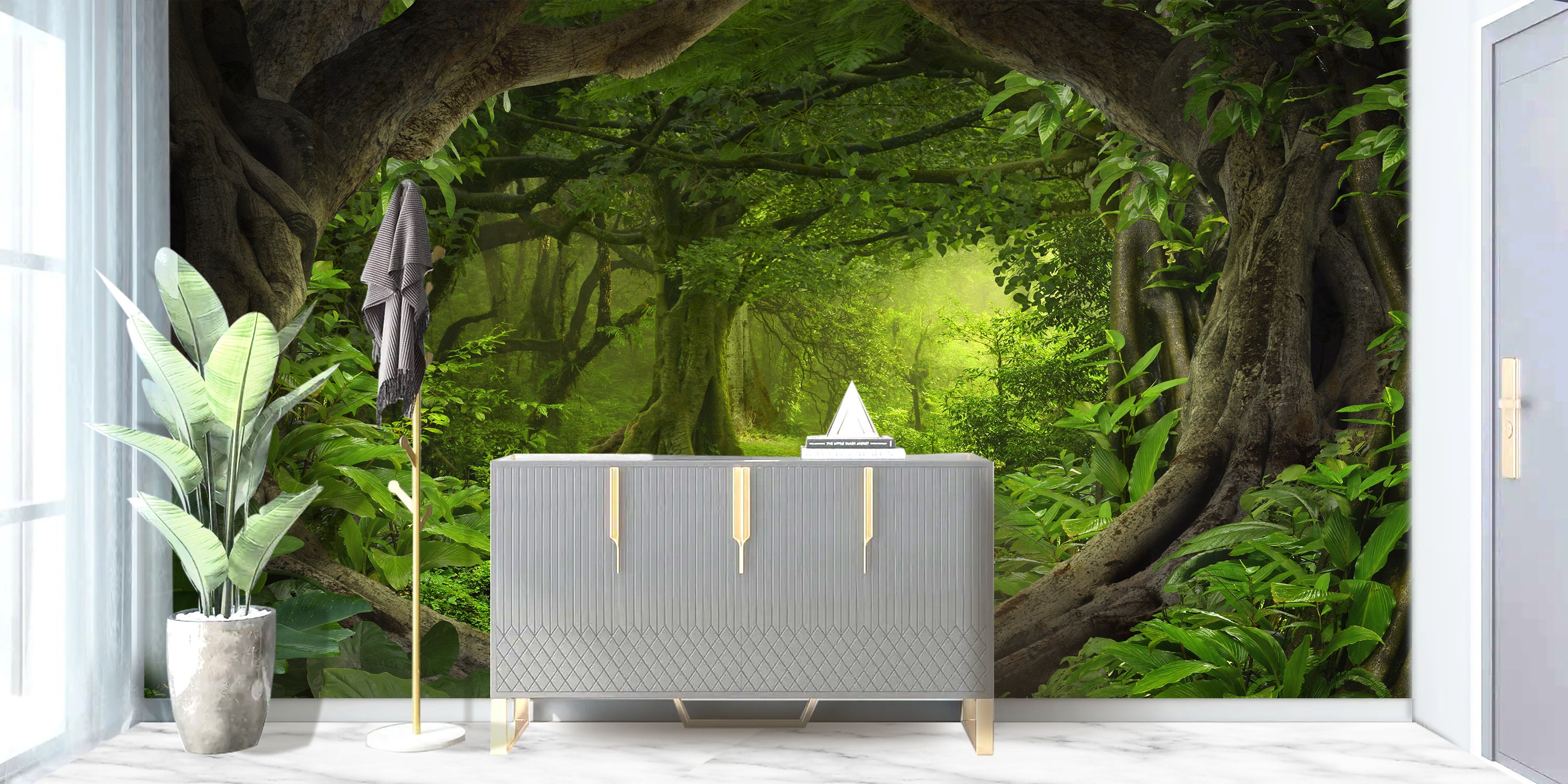 Fantasy Enchanted Forest Mural, Large Forests Wall Murals, Nature ...