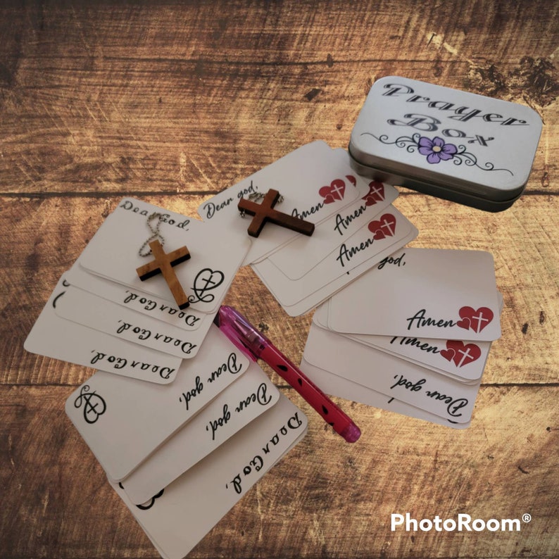 Handmade Prayer Tin, Prayer Cards and Pen. Can Customize - Etsy