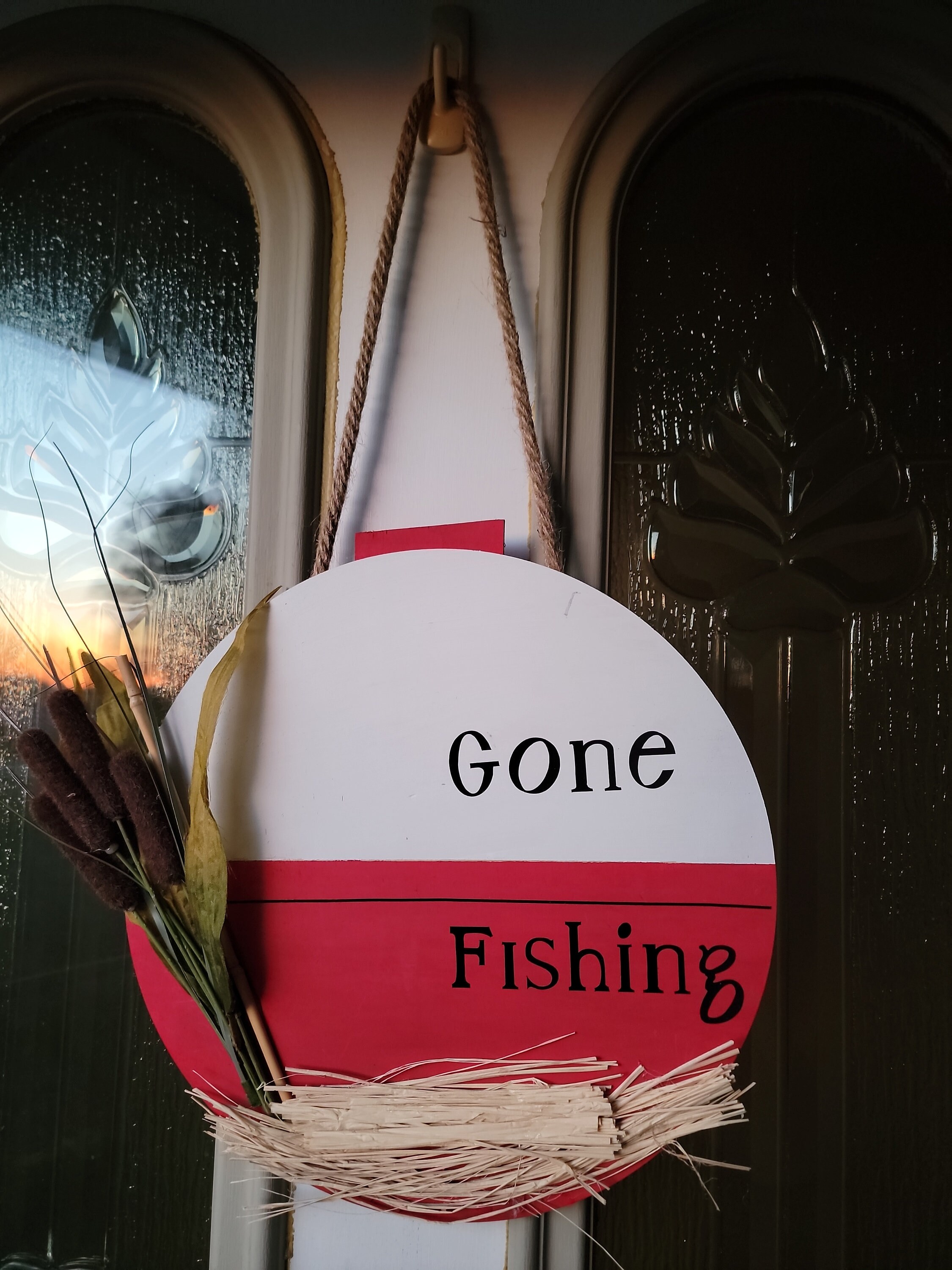 Gone Fishing Bobber Door Hanger - Etsy