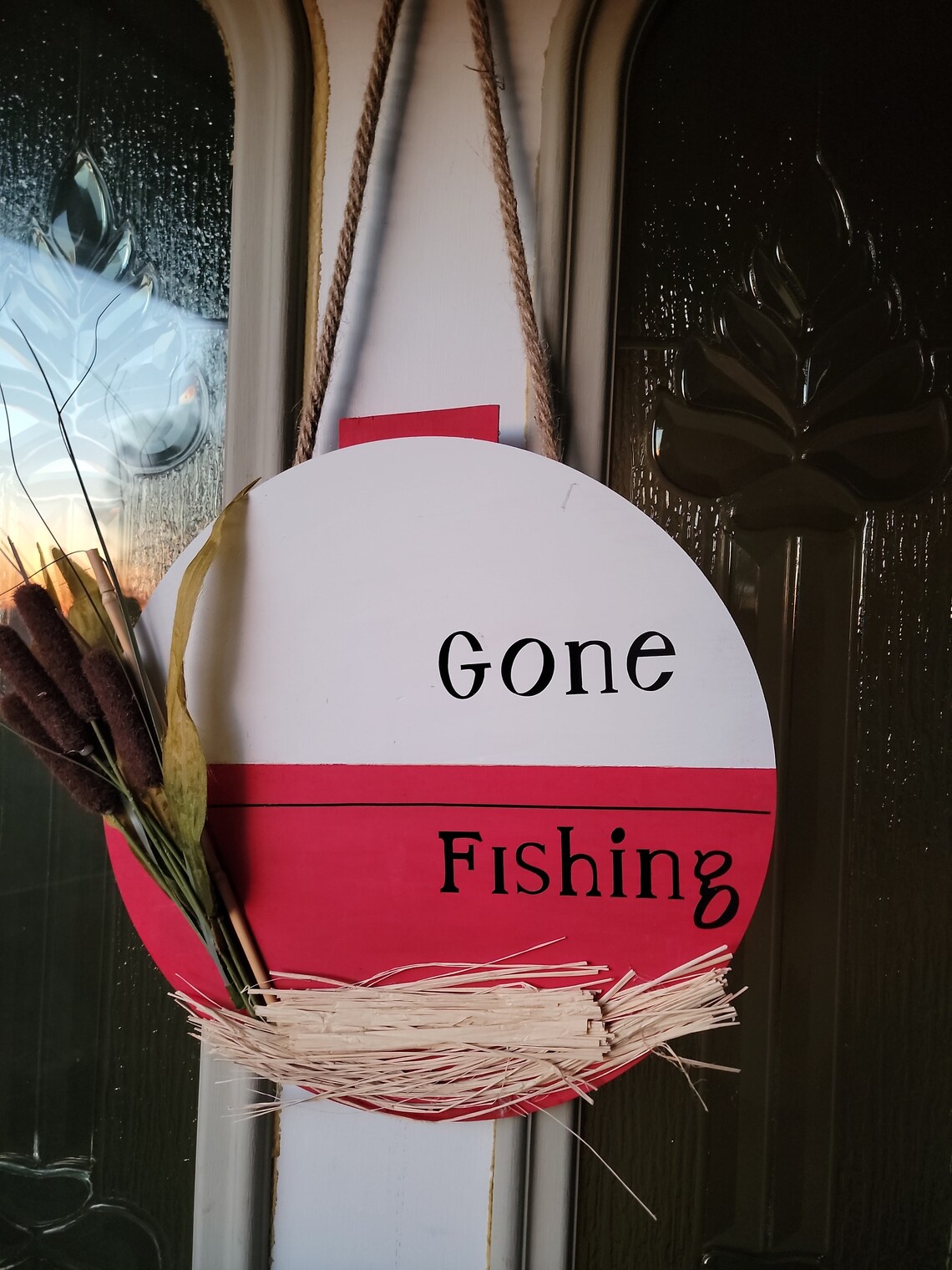 Gone Fishing Bobber Door Hanger - Etsy