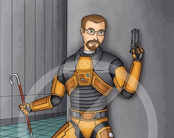 Gordon Freeman Half Life Artwork Half Life Prints Gaming Posters Video ...