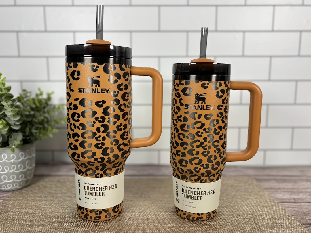 Leopard Print Custom Stanley 30 Oz Tumbler With Handle Animal Print ...
