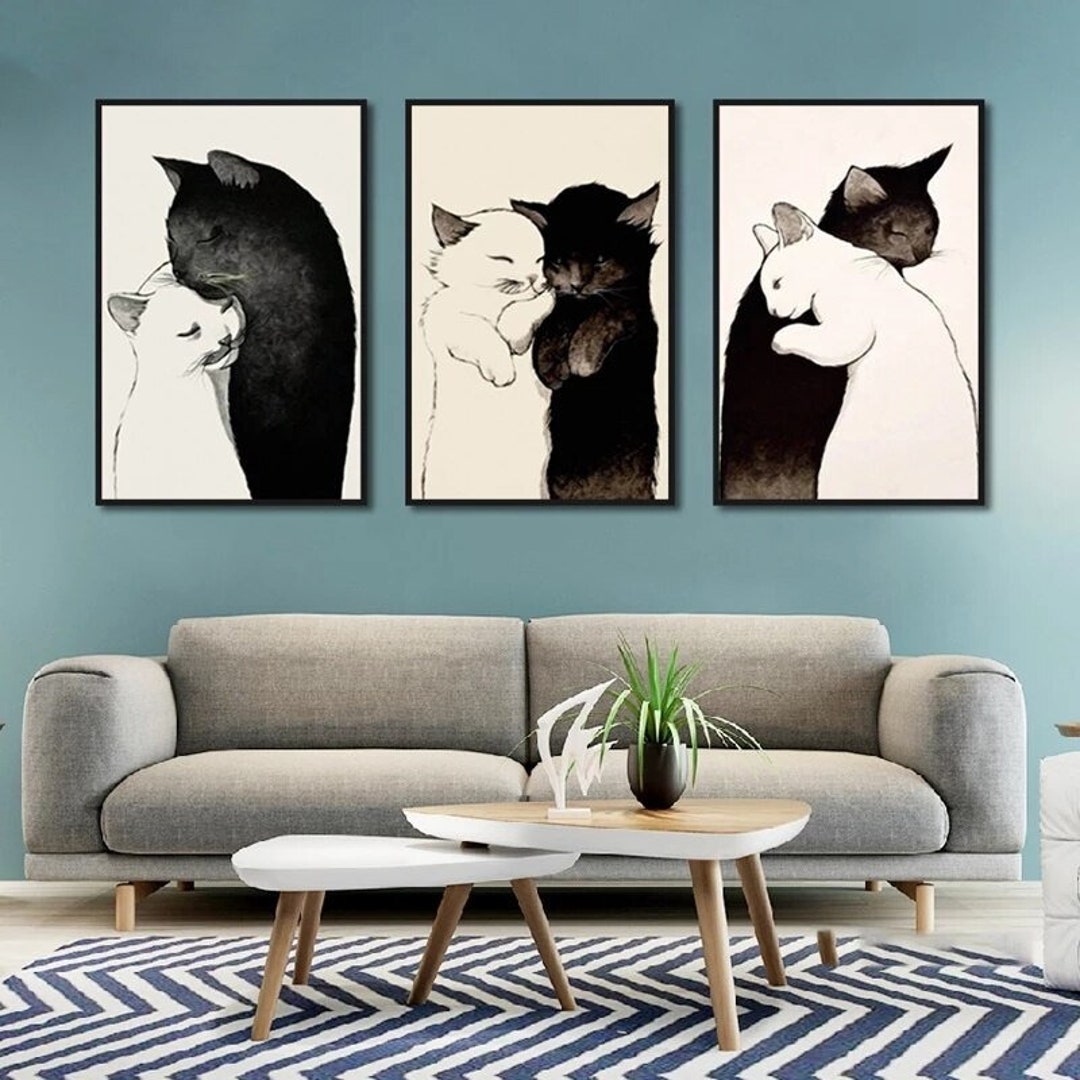 Cat Poster 3d Printed Poster Custom Size Gift Silk Post Home Decoration ...