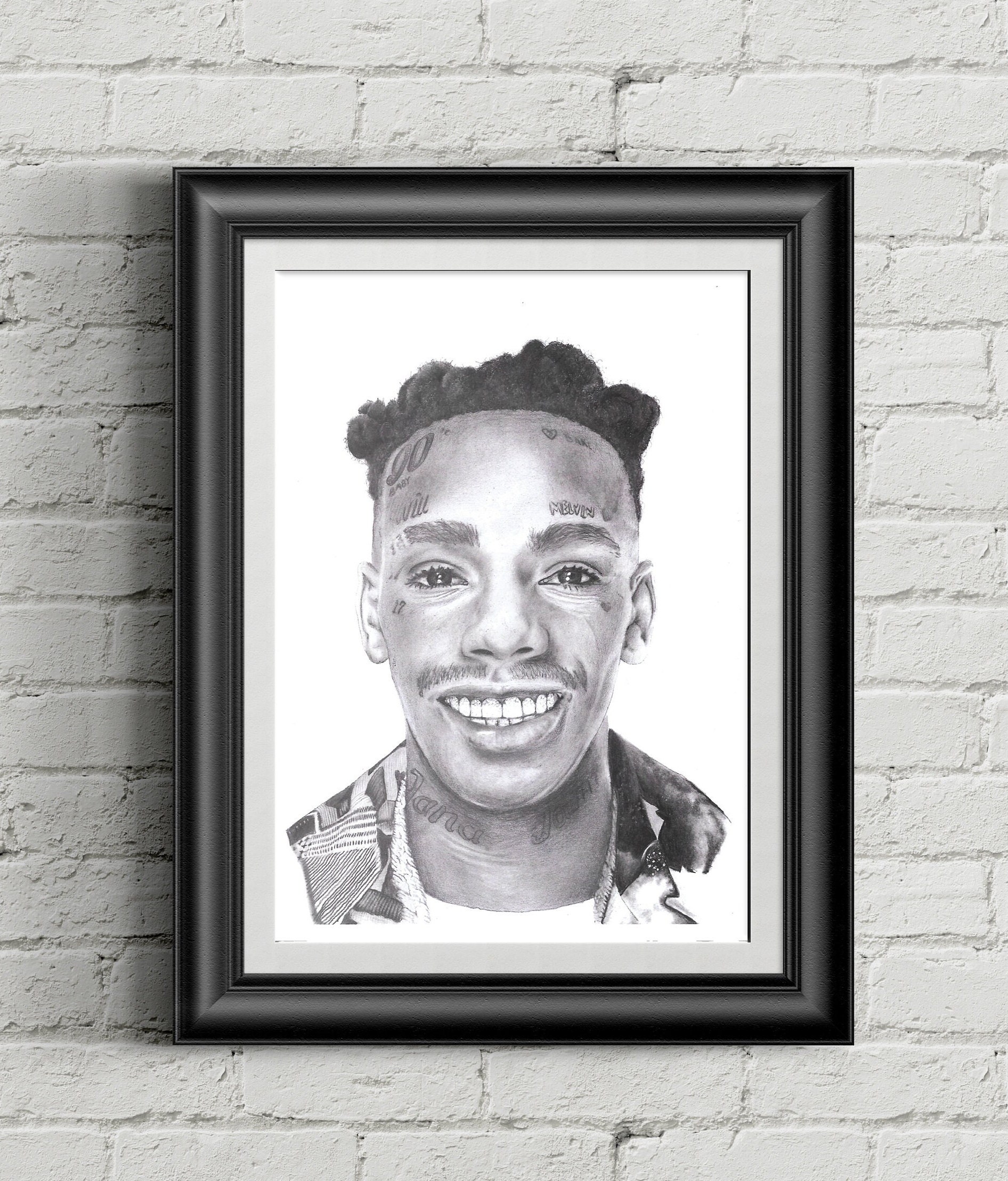 A4 Print of My Original YNW Melly Pencil Drawing. Art by Mel Wall Art ...