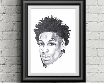 A4 Print of My Original YNW Melly Pencil Drawing. Art by Mel Wall Art ...