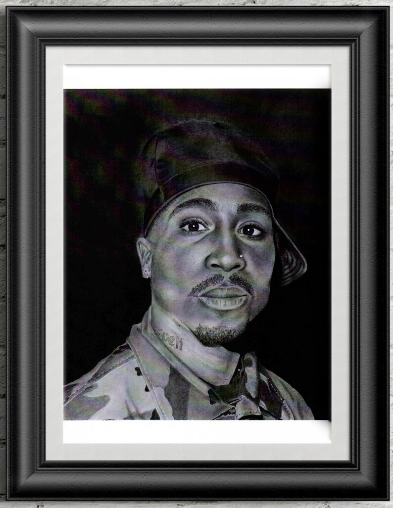 A4 Print of My Original Tupac Pencil Drawing. Art by Mel Wall - Etsy