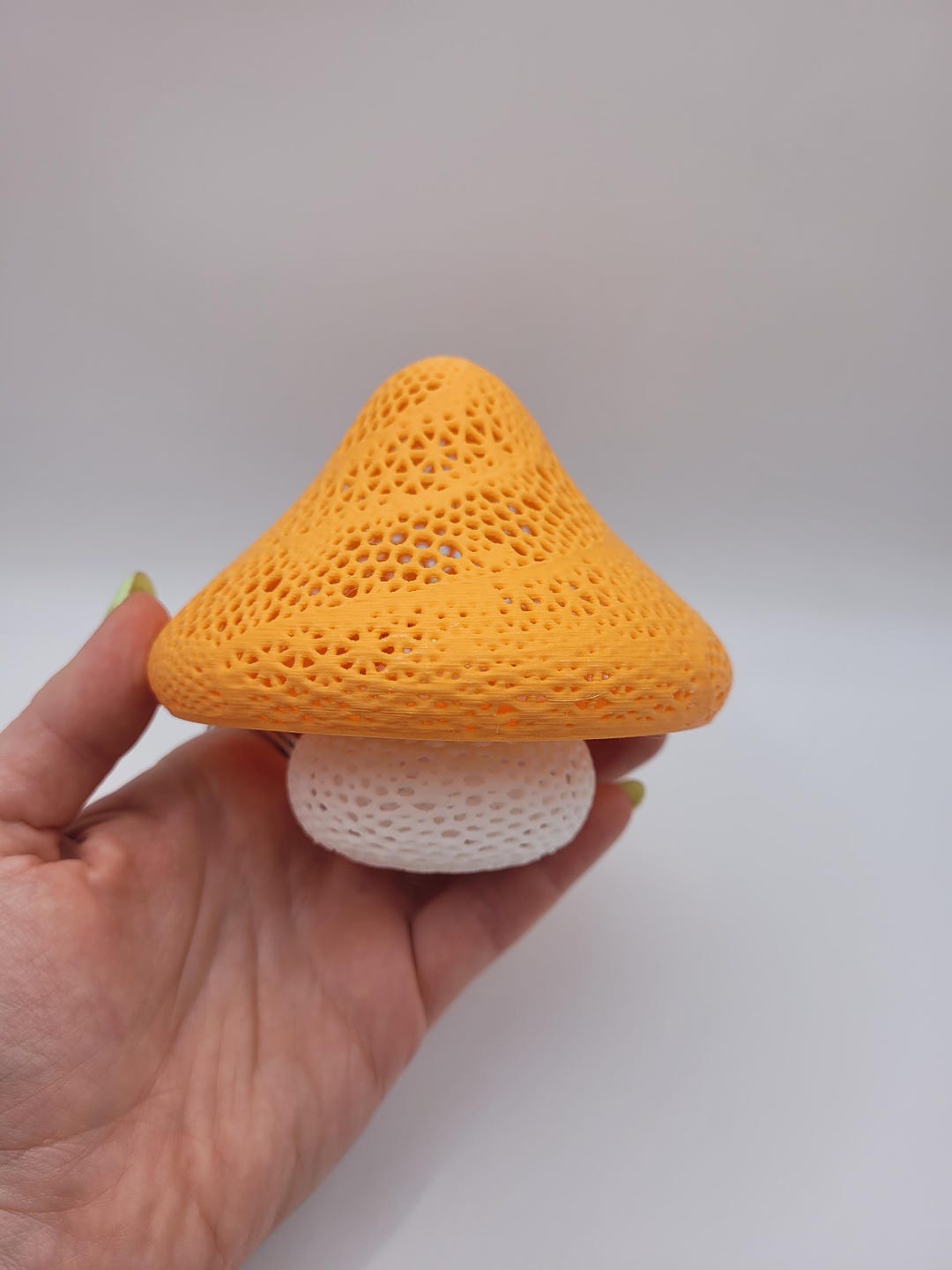 Orange Mushroom Lamp: 3D Printed LED Cottagecore Decor - Etsy
