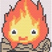 Calcifer Cross Stitch and Diamond Art Painting Pattern - Etsy