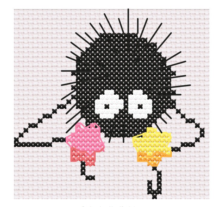 Soot Sprite Cross Stitch Patterns, Four Sprites - Etsy