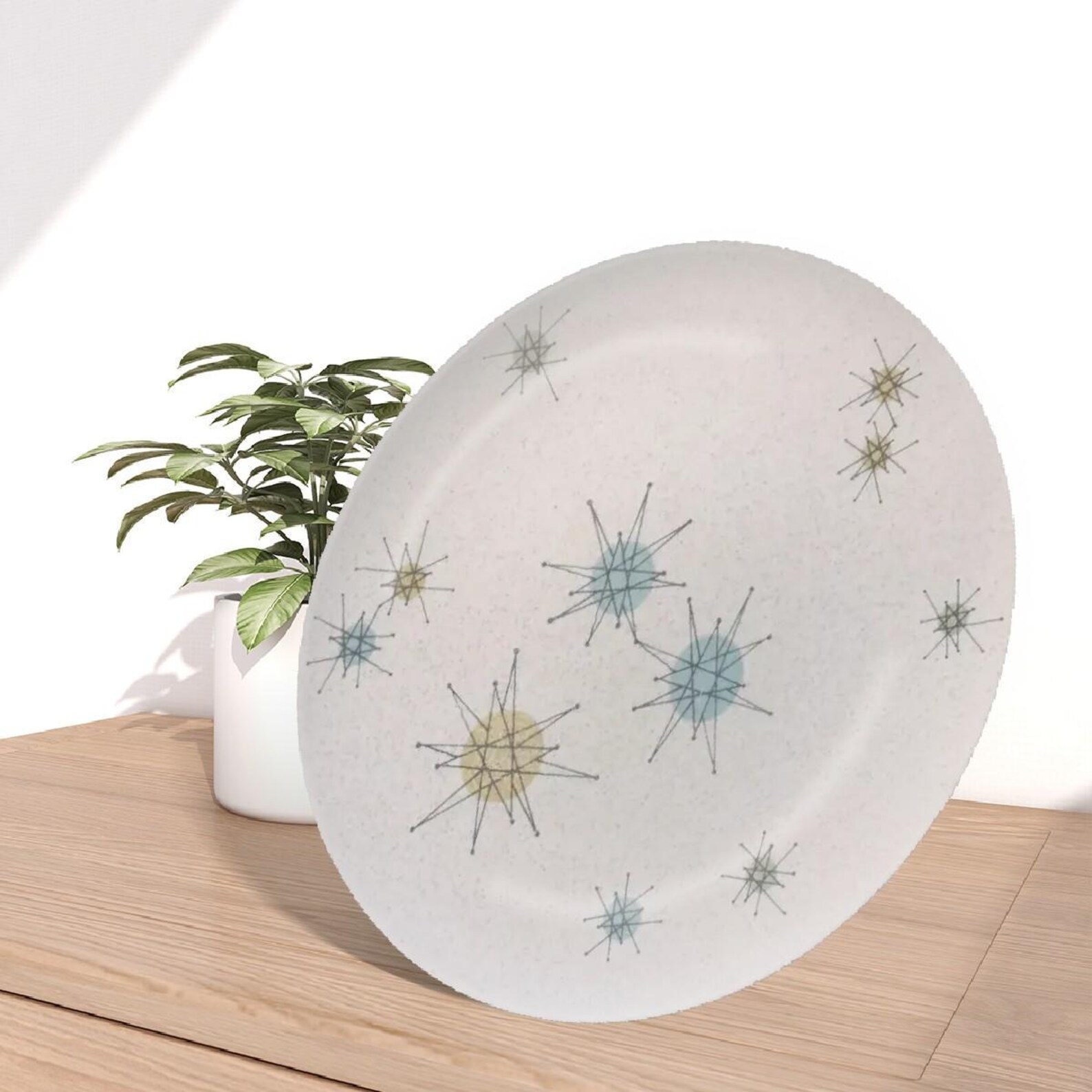 Mid-century Modern Atomic Starburst Ceramic Plate – Inspired by ...