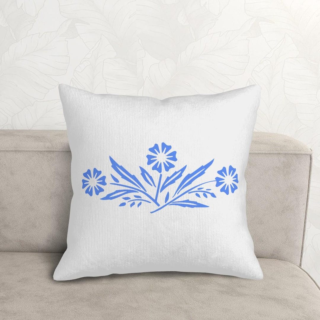 70s Corningware Blue Cornflower Inspired Corduroy Pillow Cover – Iconic ...