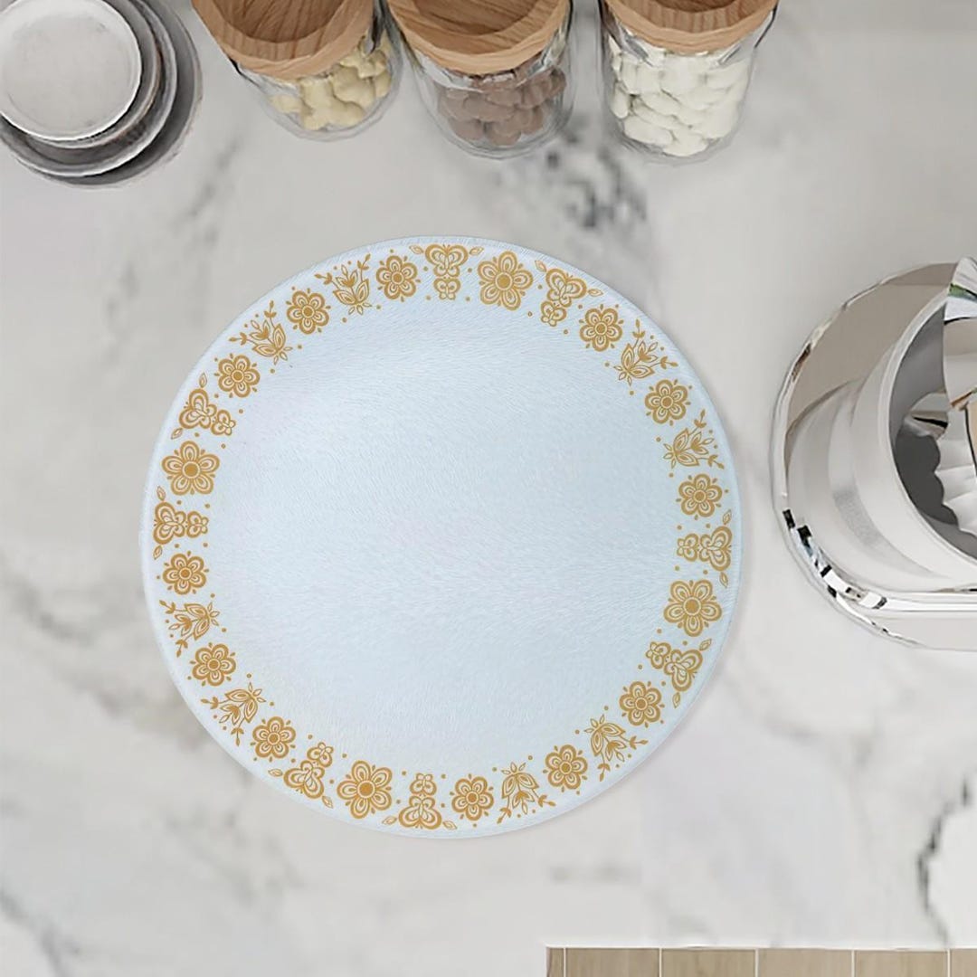 Corelle Butterfly Gold Pattern Inspired Small Glass Cutting Board ...