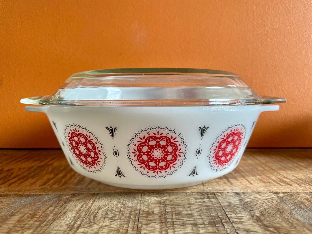 Zeldzame 1970 JAJ Pyrex Rode Kleedje Pyrex Vintage Braadpan. Vintage ...
