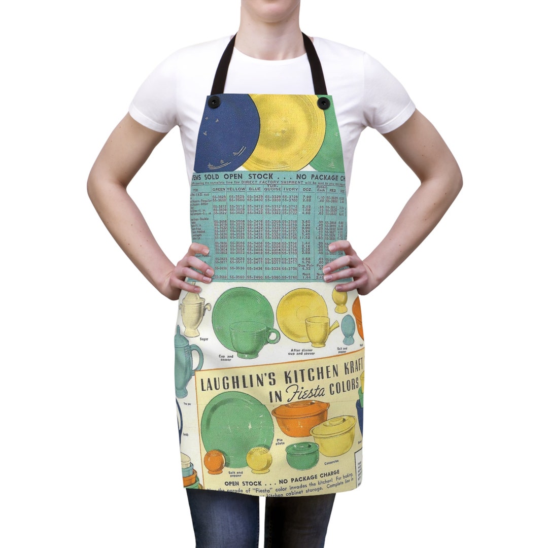 Retro Fiestaware Kitchenware Ad Print Apron Unique Chef's Accessory by ...