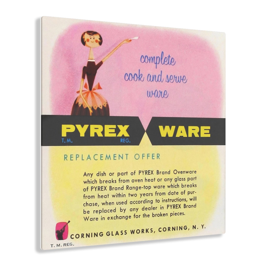 Vintage Pyrex Ware Advertisement Acrylic Print | Mid-century Kitchen ...