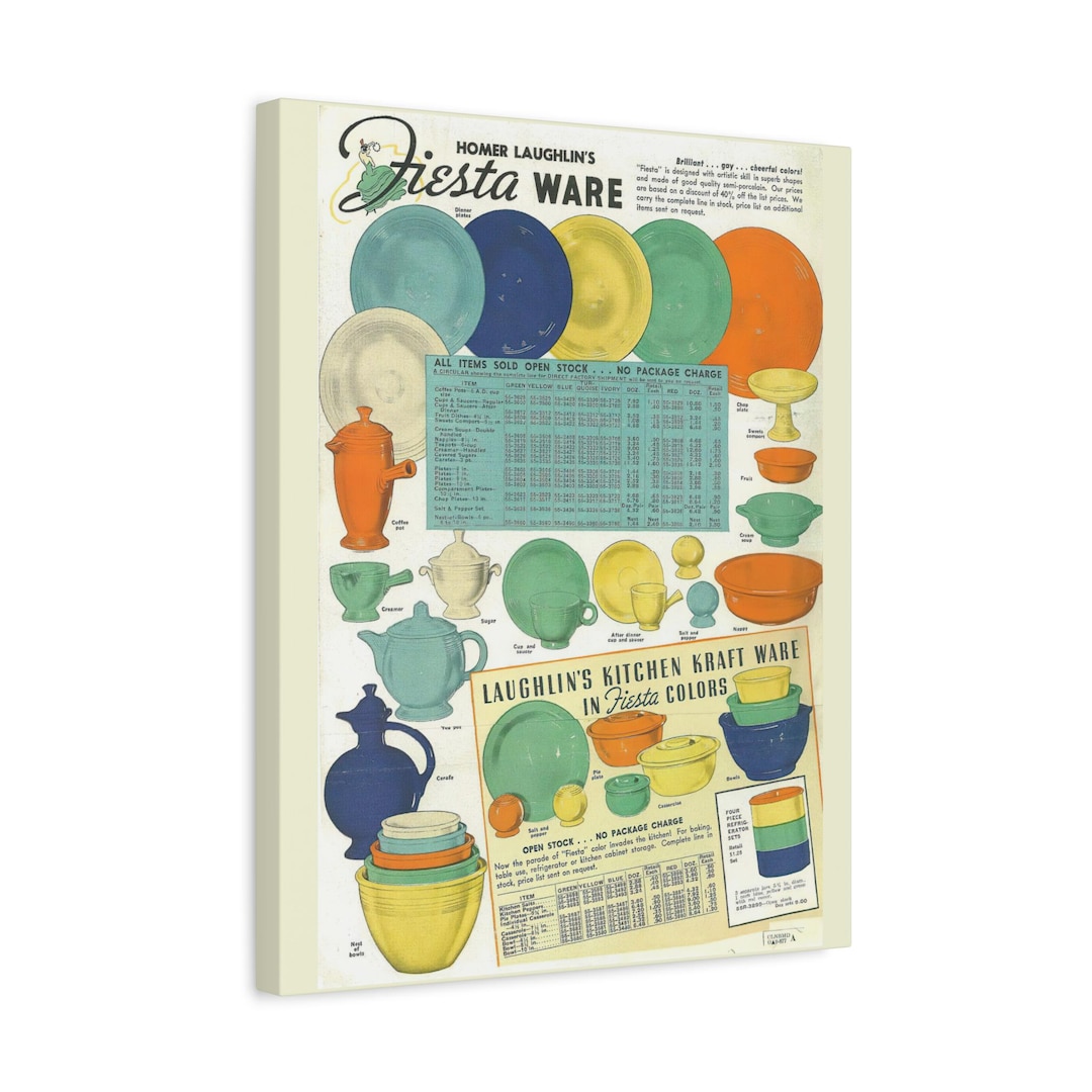 Homer Laughlin Fiestaware Reproduction Poster - Gallery Wrap Canvas ...
