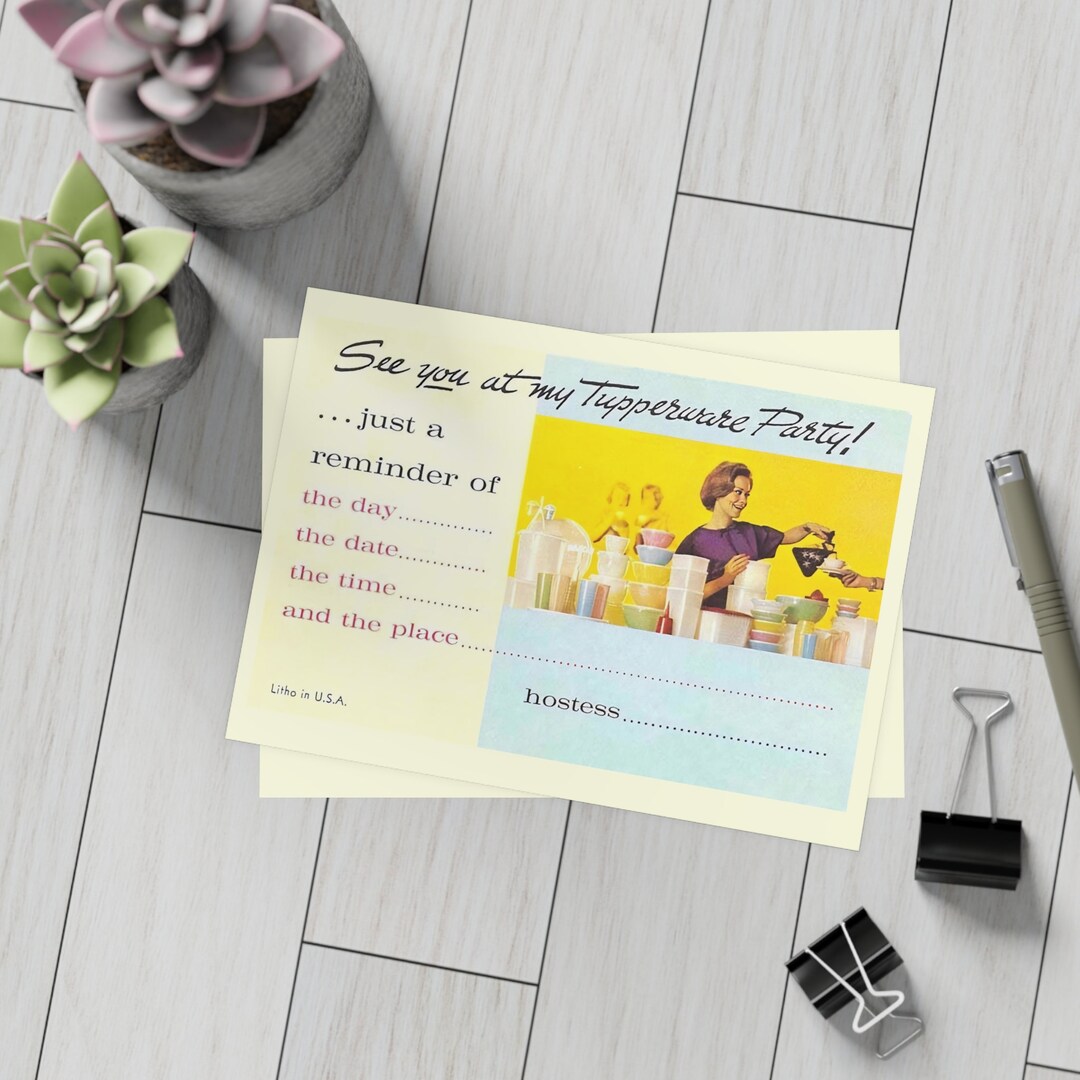 Vintage-inspired Tupperware Party Invitation Postcards Retro 50s Theme ...