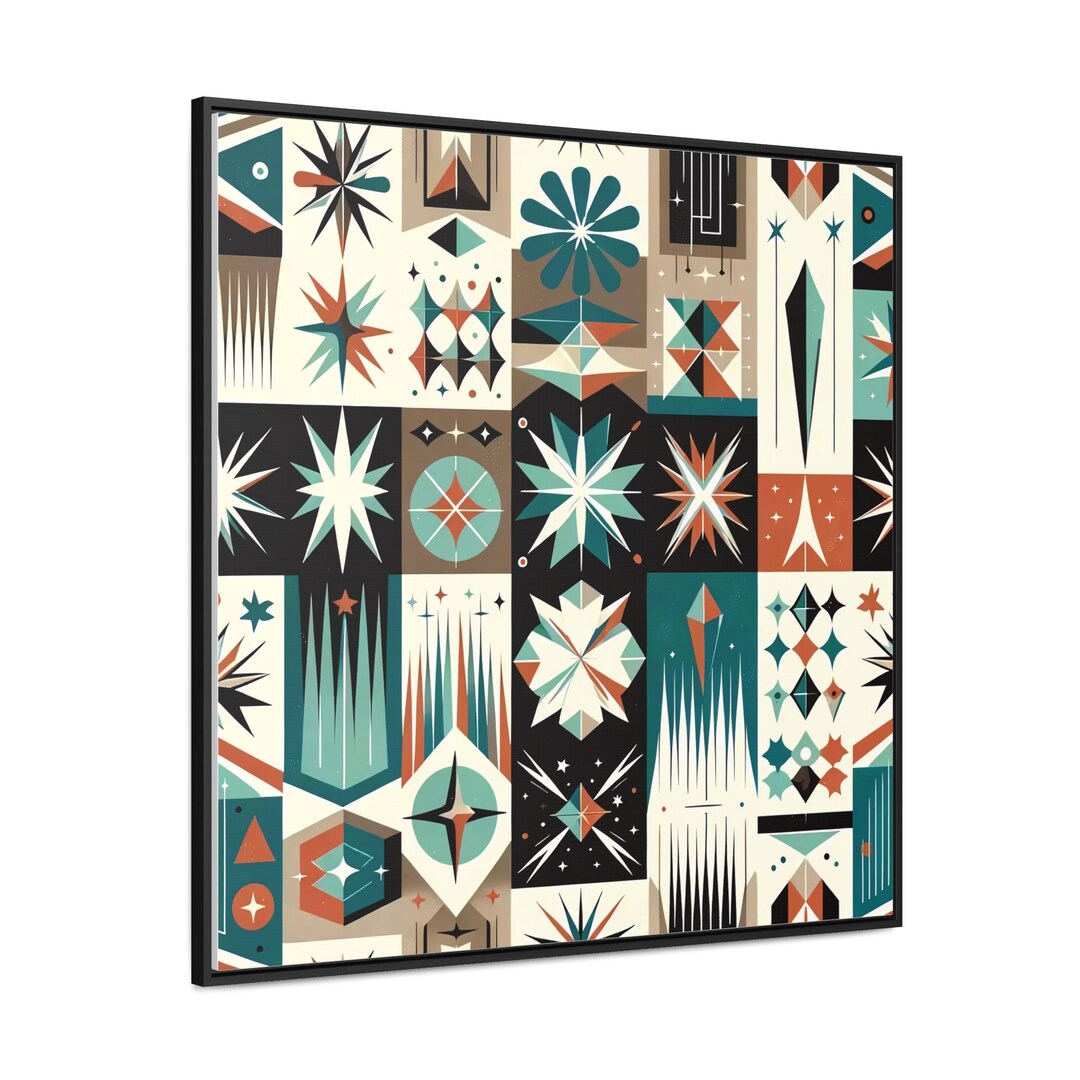 Retro 50s Atomic Age Canvas Print - Mid-century Modern Space Age Wall ...