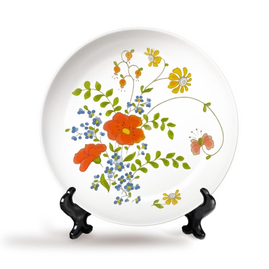 Corelle Wildflower Inspired Ceramic Decorative Plate | Retro Floral ...