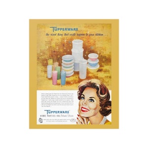Mid-century Tupperware Ad Satin Poster (210gsm) Reproduction - Vintage ...
