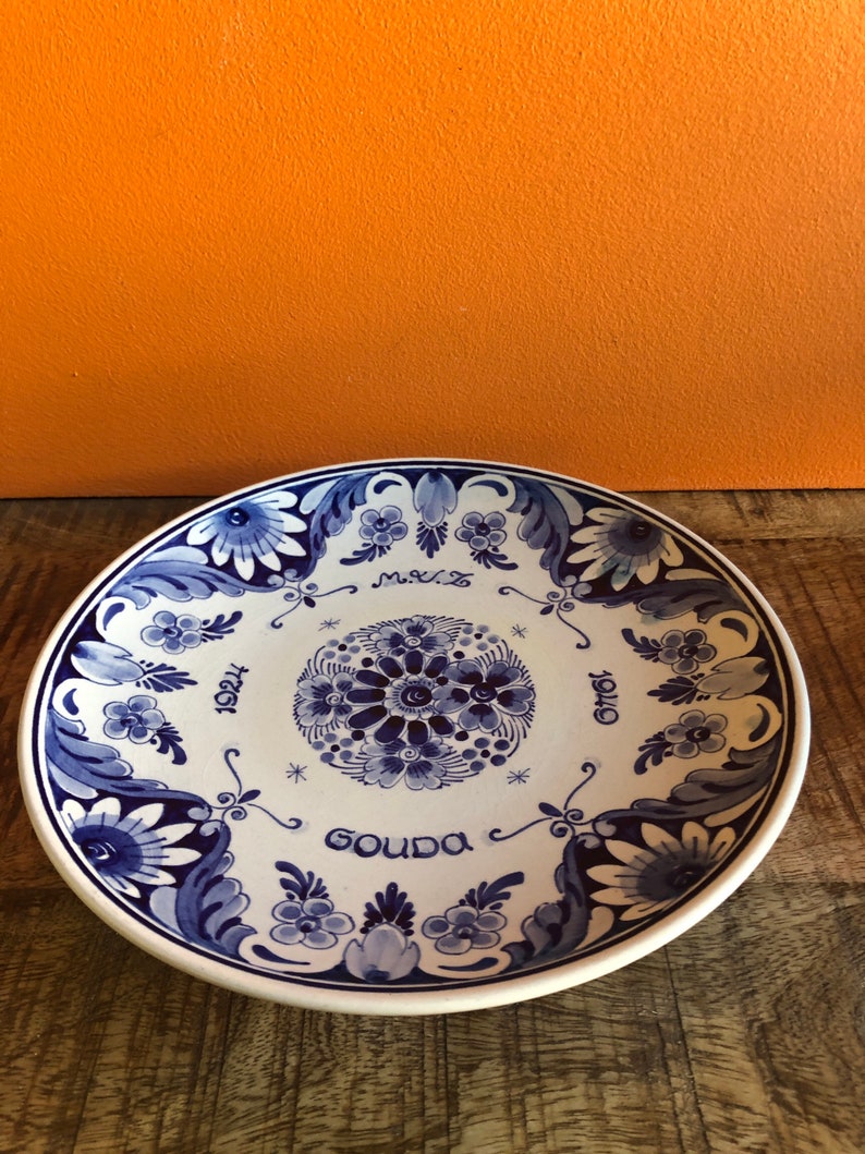 Vintage Delft Wall Plate – Gouda Holland Porcelain, Blauw Delft Decor ...