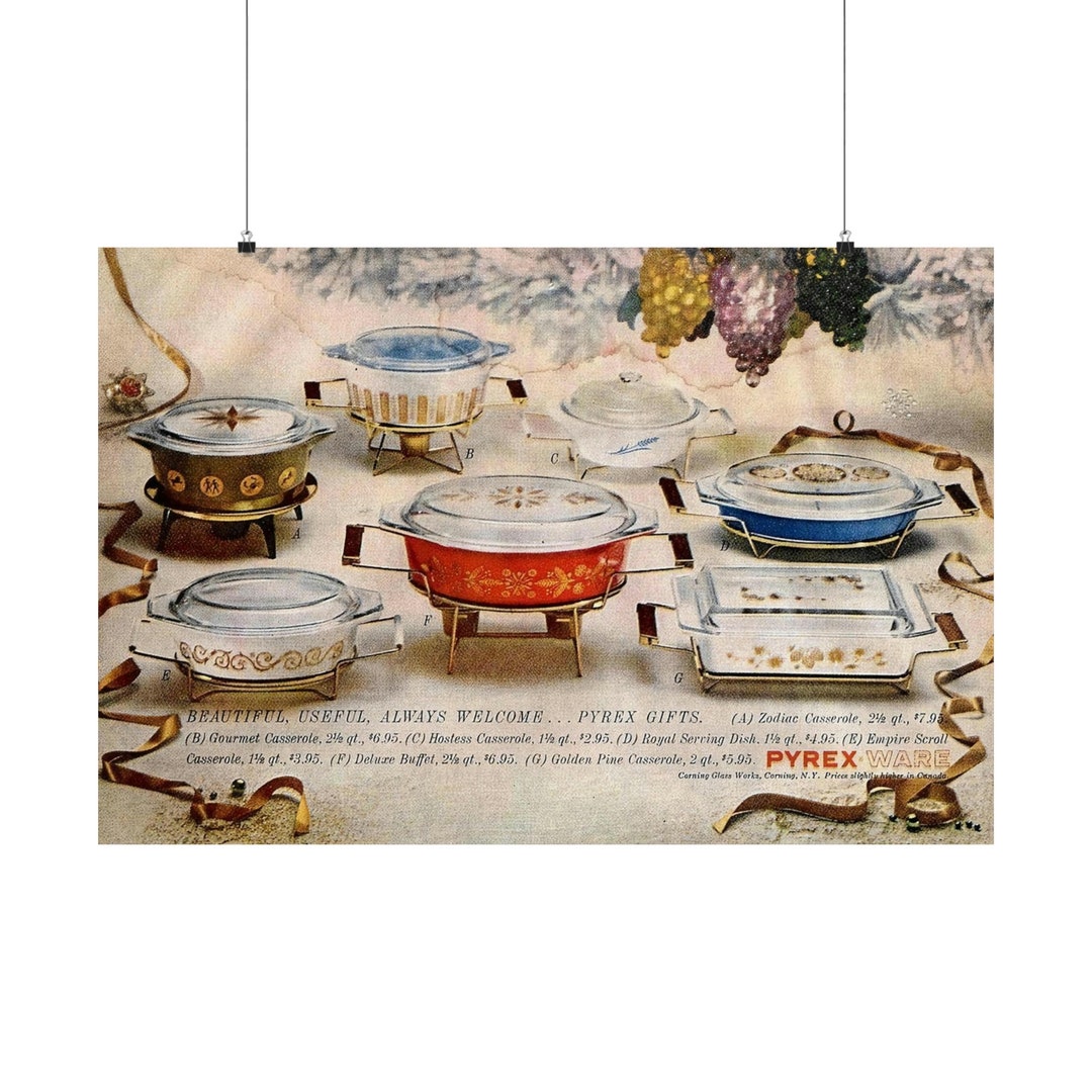 Nostalgic Charm: Vintage Pyrex Advert Poster Reproduction - Vintage ...