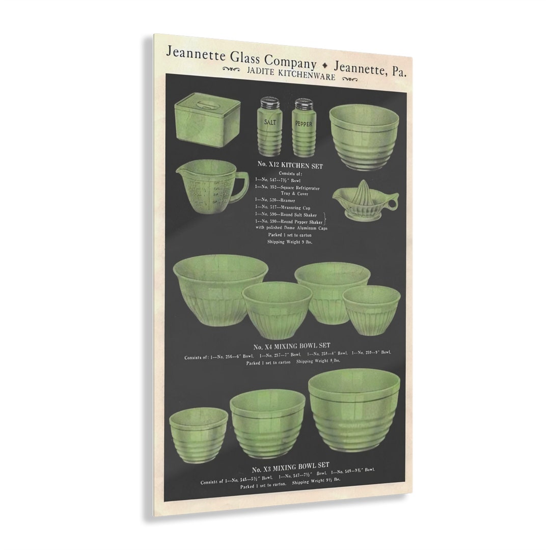Vintage 1933 Fire King Jadeite Glassware Ad Acrylic Print - Authentic ...