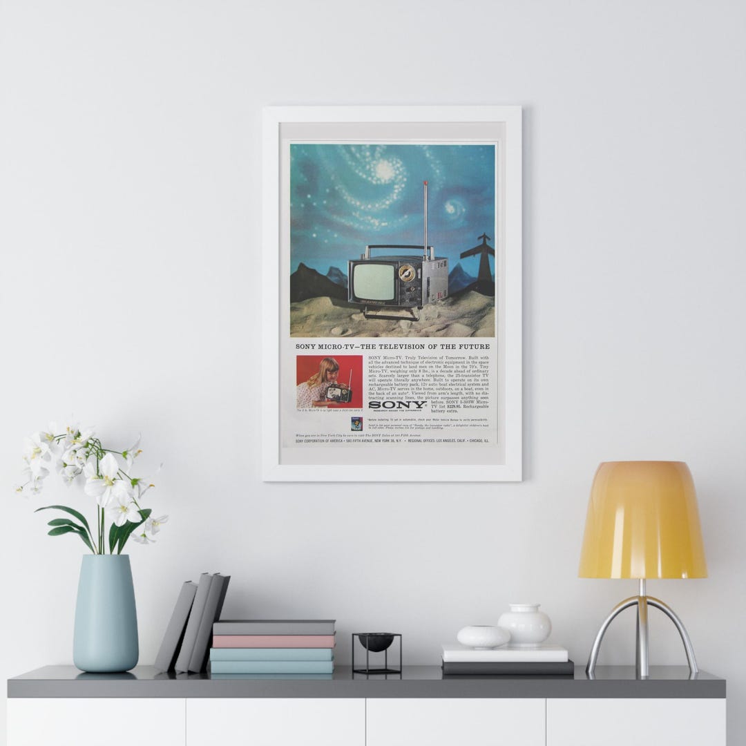 1960s Sony Micro-tv Space Age Ad Art Print - Atomic Age Collectible ...