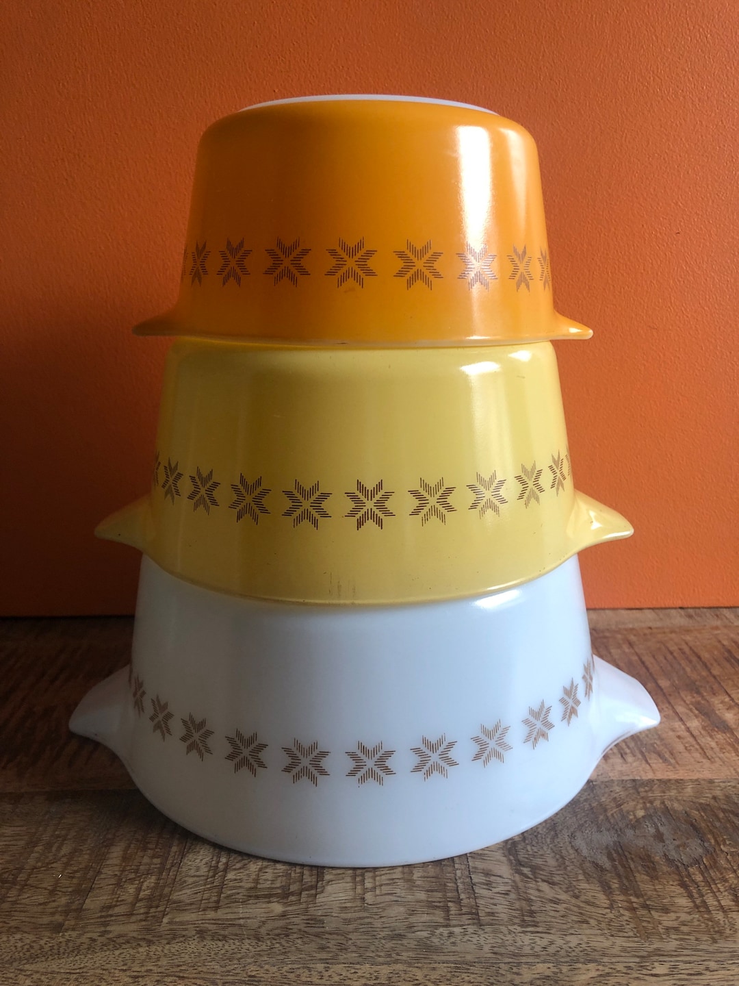 Vintage Pyrex Town and Country Casserole Set. Pyrex Mixing Bowls. Pyrex ...